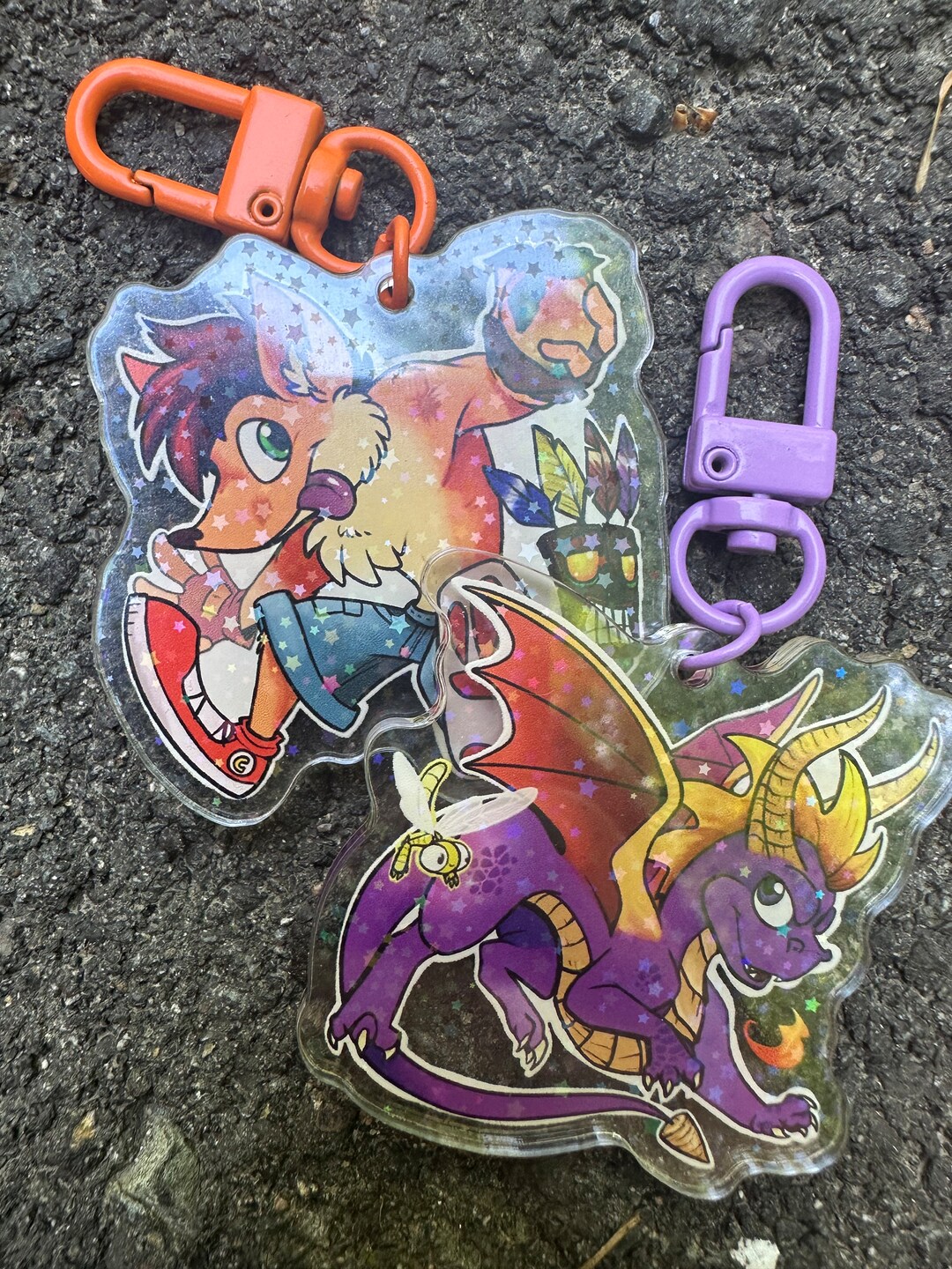 Crash Spyro Fanart 90’s Nostalgia Video Game Keychain Charm - Etsy