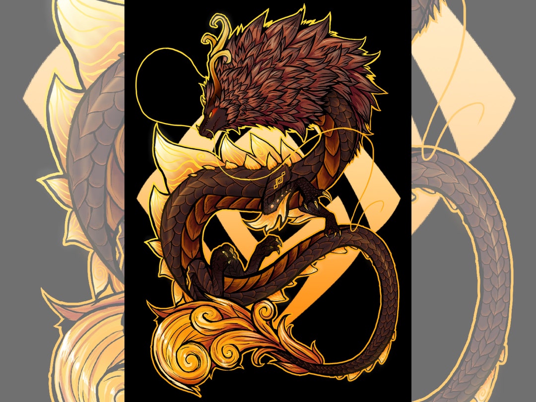 Rex Lapis Dragon Gold Foil Print (5x7) - Etsy