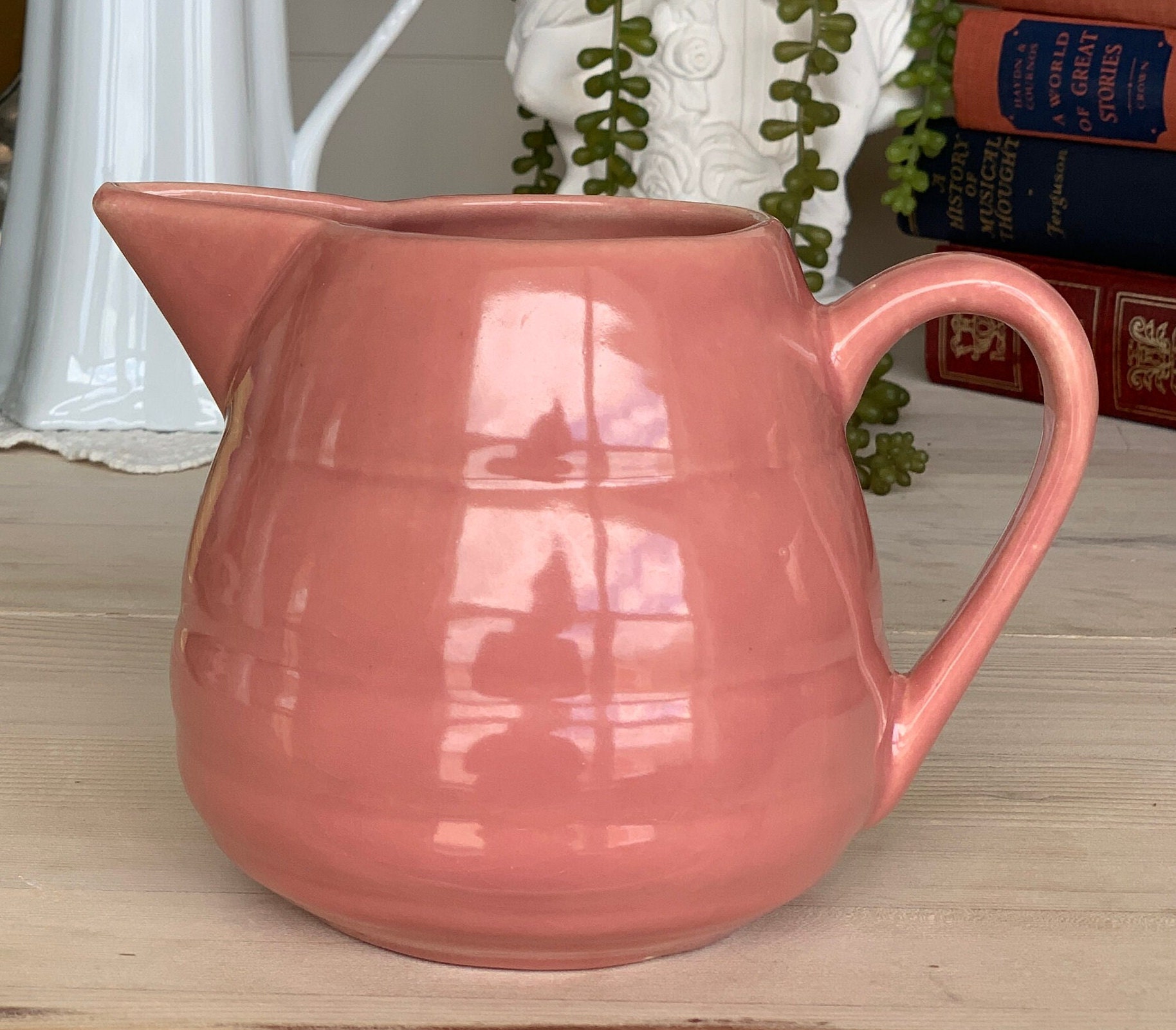 Bauer Gloss Pastel Pink Pottery Pitcher 5 Inch - Etsy