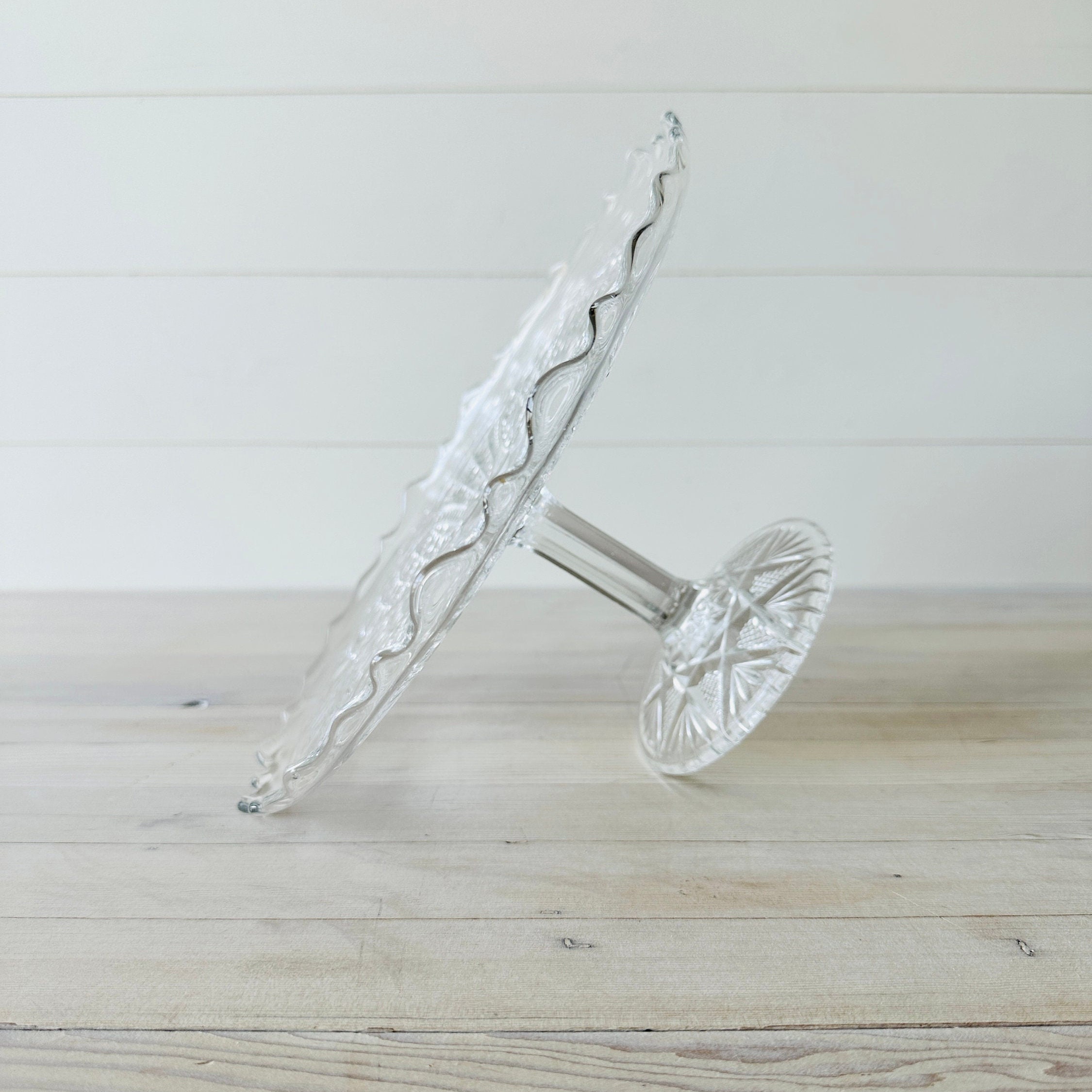 EAPG Antique Crystal Clear Cake Stand Higbee 9 Inch Diameter - Etsy