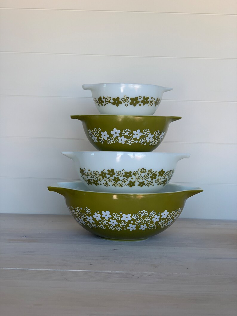 1970s PYREX Spring Blossom Cinderella Nesting Bowls Set of 4 - Etsy