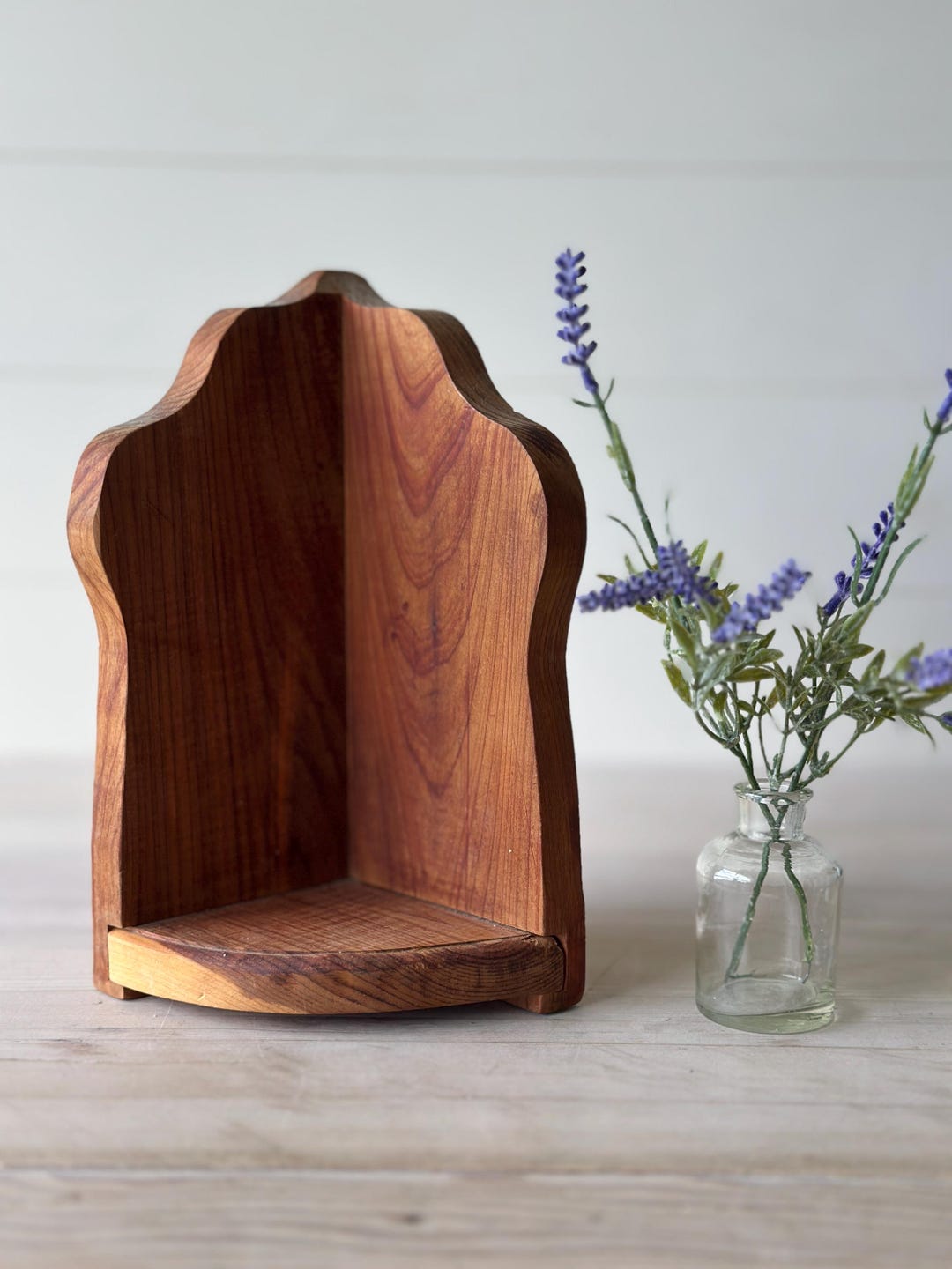 Vintage Cottagecore Small Solid Wood Free Standing Corner / Knick-knack ...