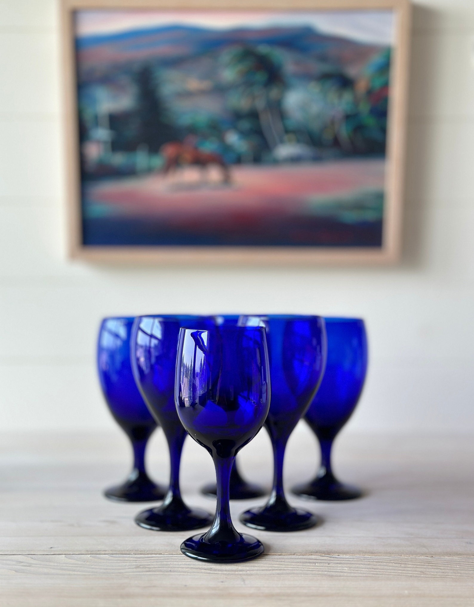 Libbey Cobalt Blue Mix Matched Stemmed Iced Tea, Wine, and Water ...