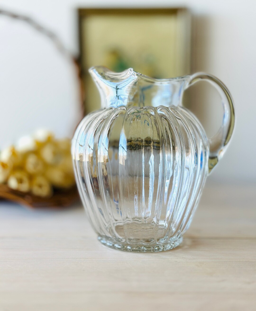 Heisey Crystolite Hand Crafted Clear Pitcher With Ice Lip (one Hairline ...