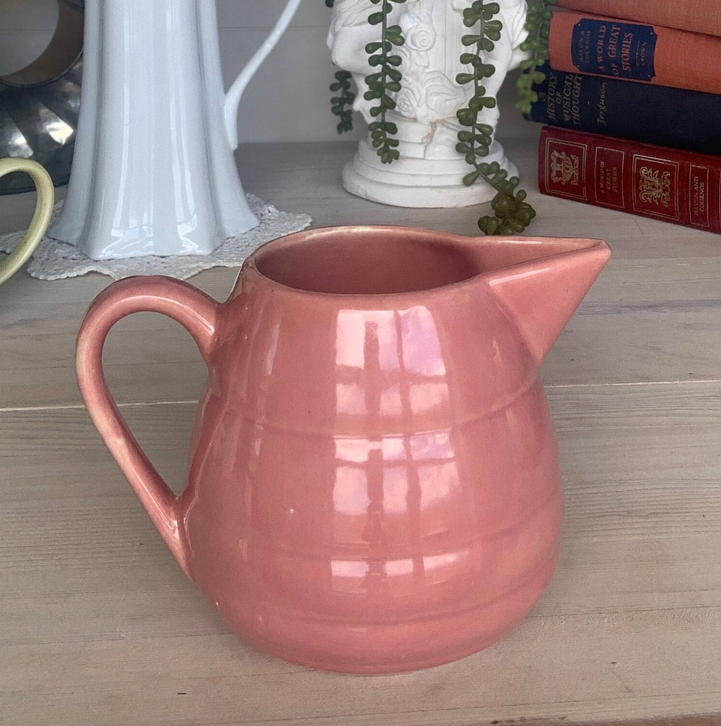 Bauer Gloss Pastel Pink Pottery Pitcher 5 Inch - Etsy