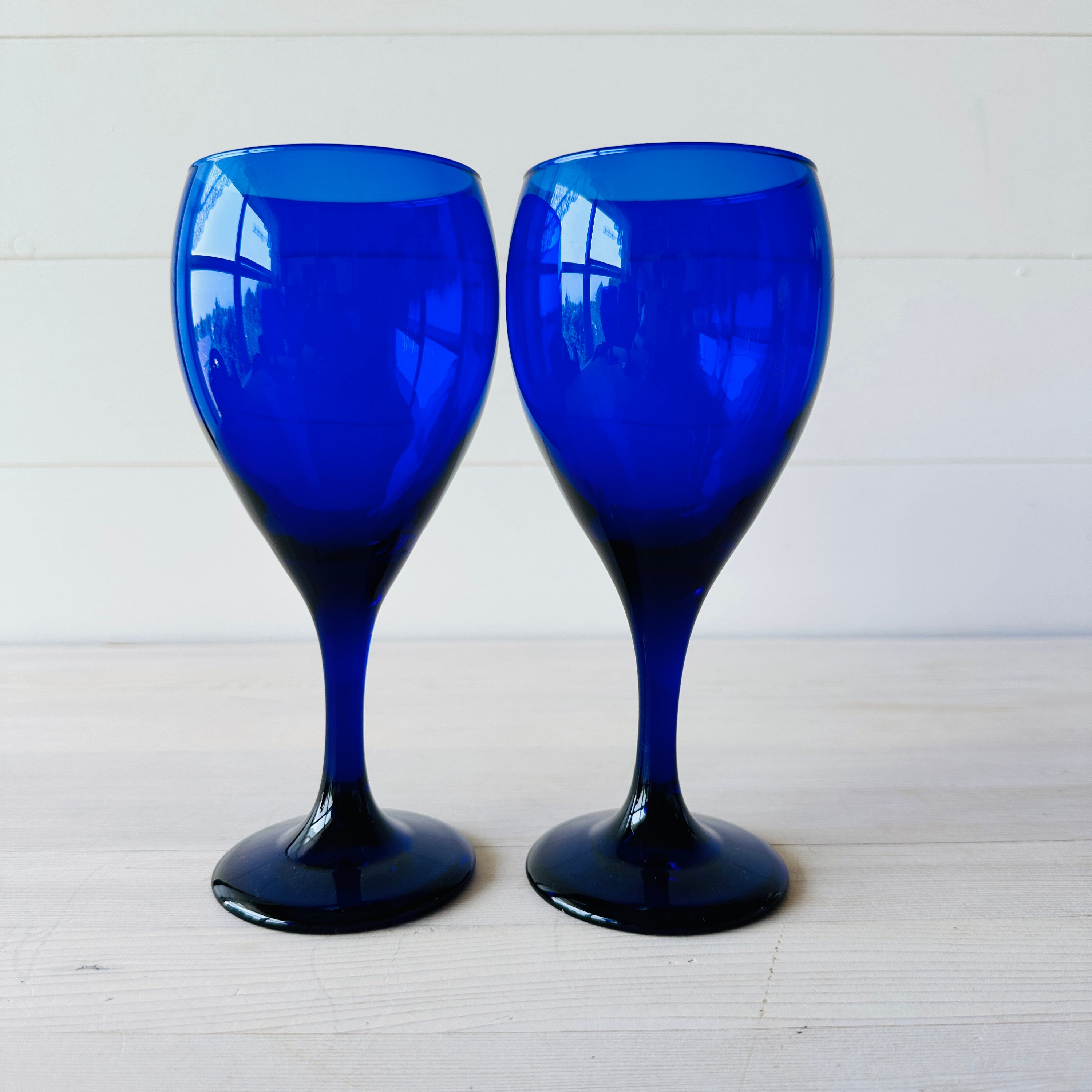 Libbey Cobalt Blue Mix Matched Stemmed Iced Tea, Wine, and Water ...