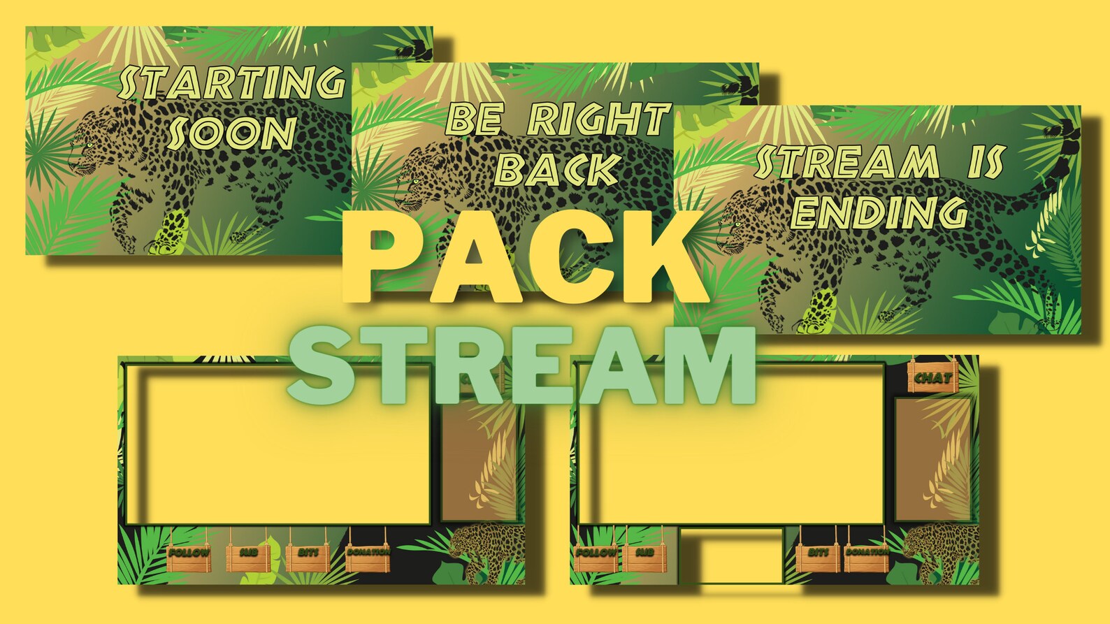 Pack Stream Overlay Tropical Twitch - Etsy