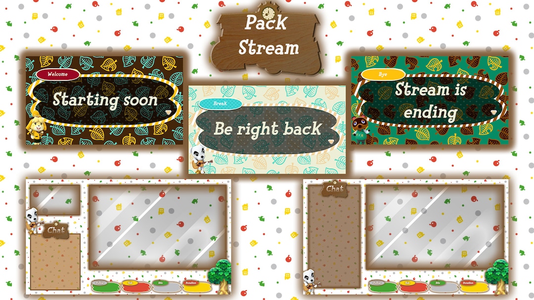 Pack Stream Overlay Animal Crossing Twitch - Etsy