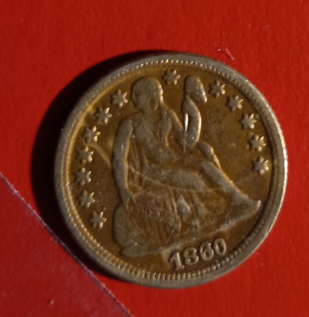 1860-philadelphia Dime Full Liberty Legend on Shield Tribute Token - Etsy