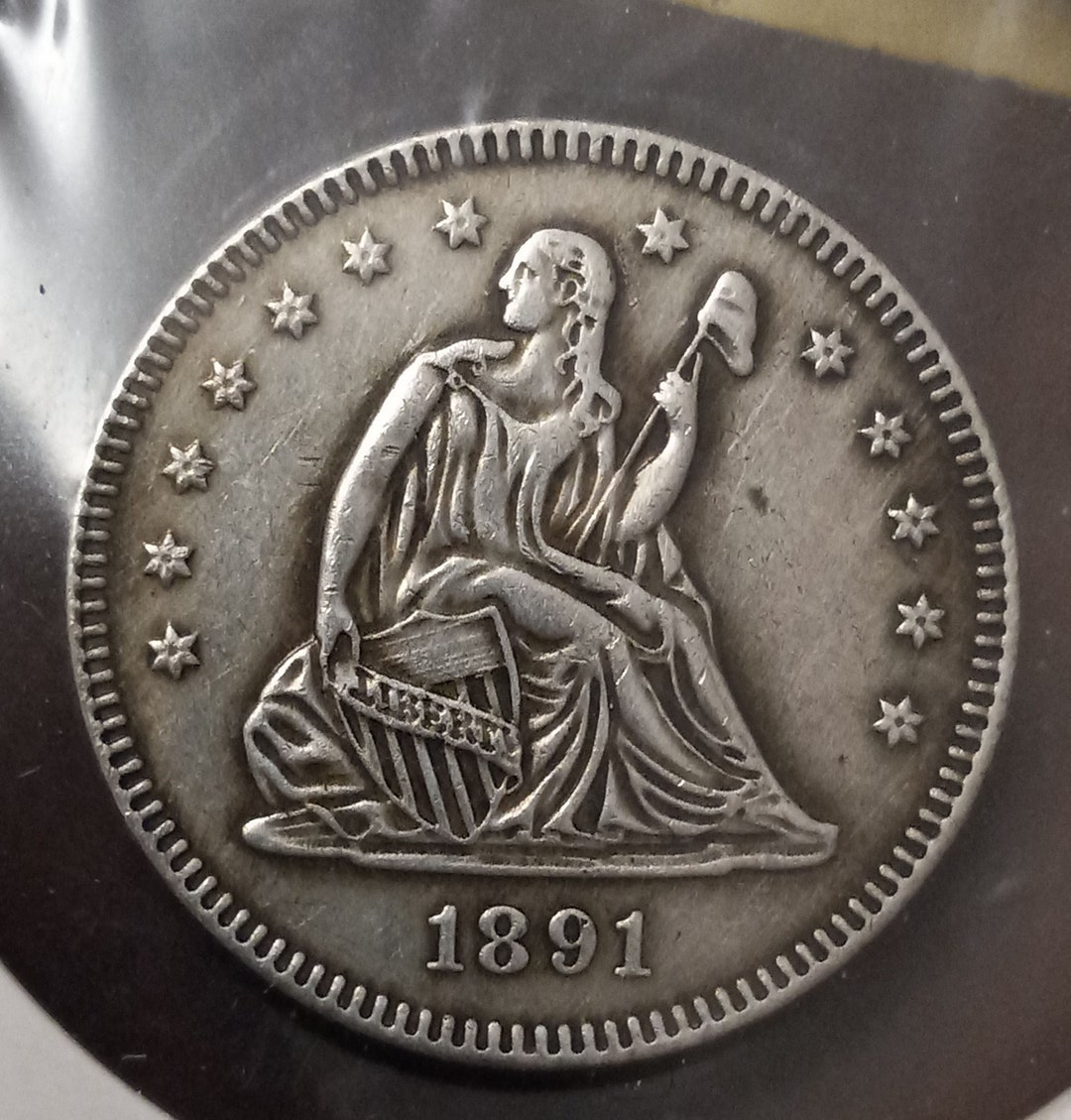 1891 S LIBERTY Seated Quarter Restrike Token Tribute - Etsy