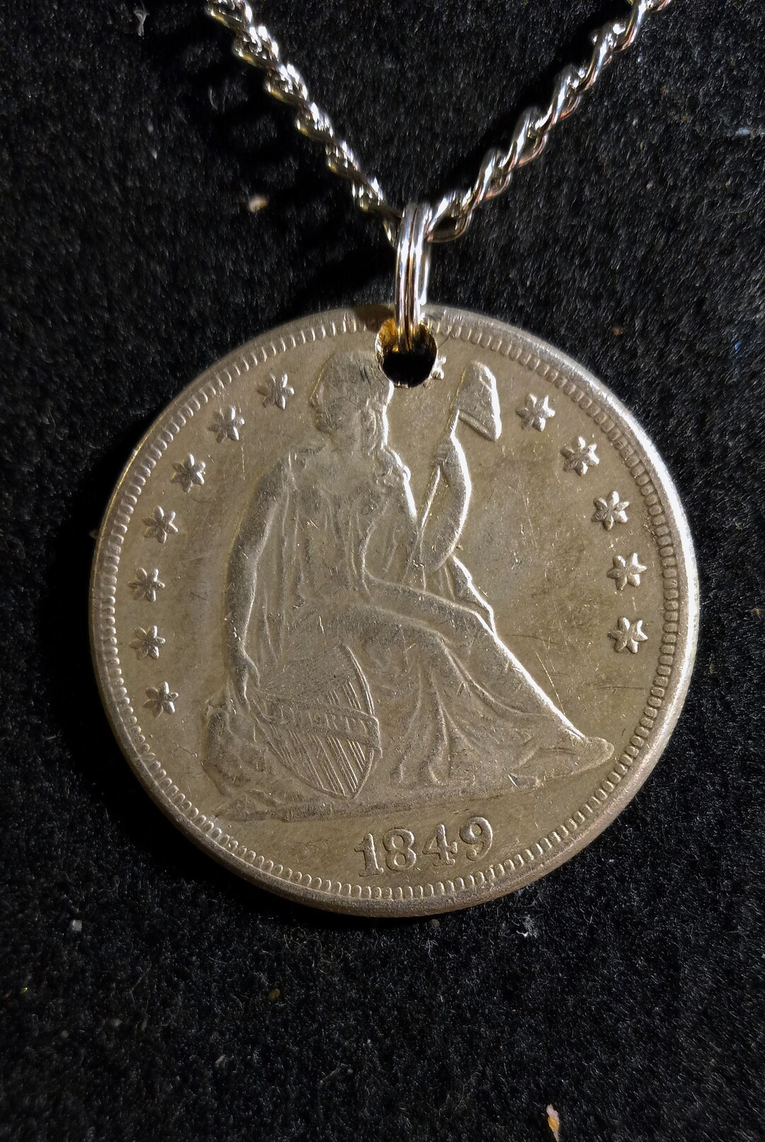 LIBERTY SEATED MENS Necklace Dollar Token by Paul Henry Fresco - Etsy