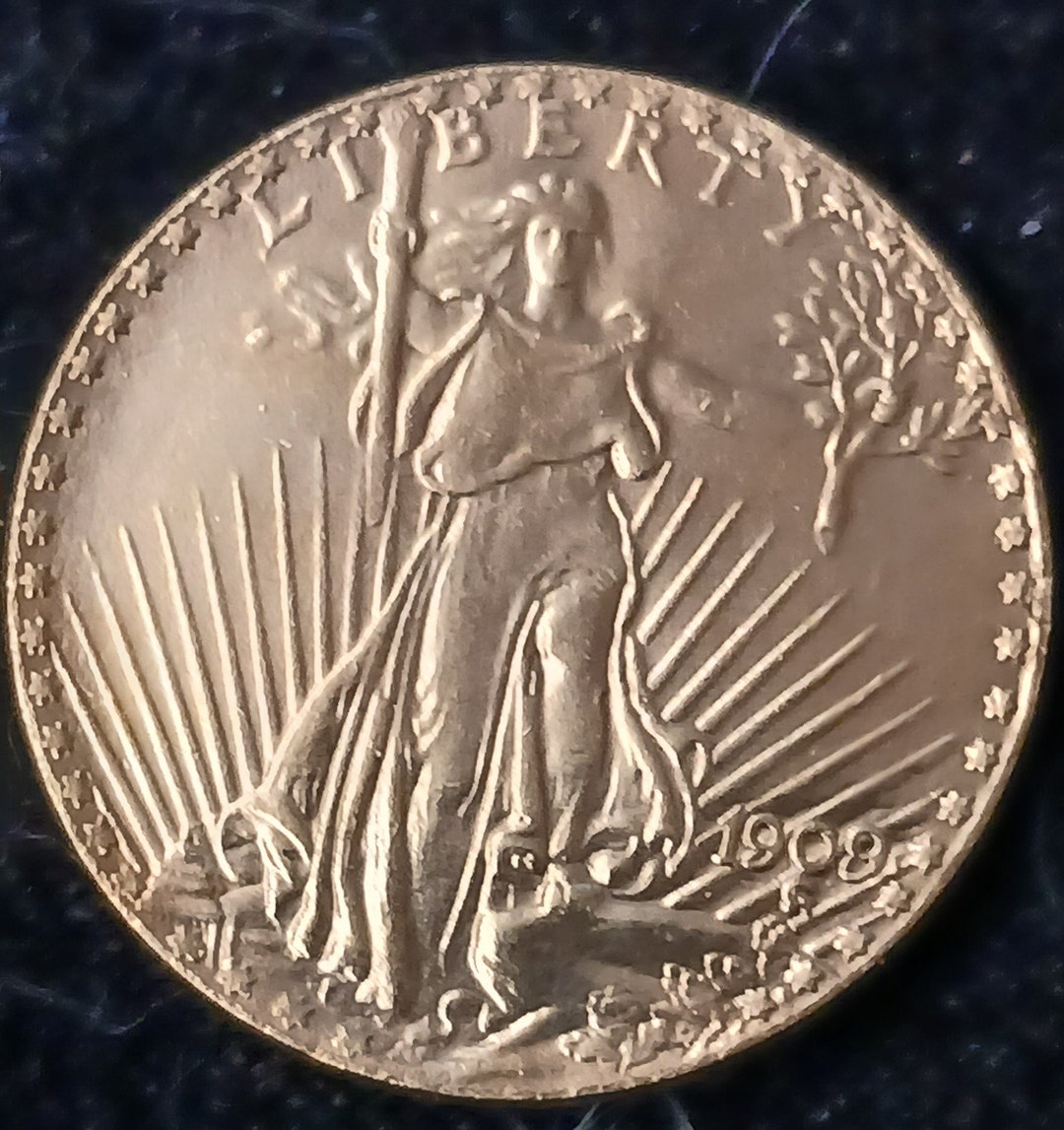 1909 S SAINT GAUDEN 20 Dollar Gold Piece Reproduction Facsimilie Copy ...
