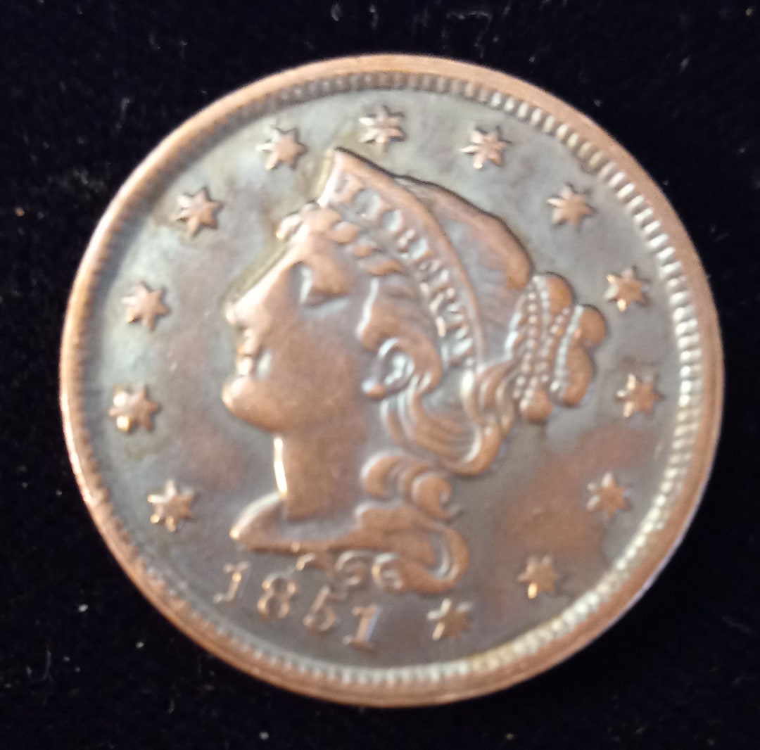 1851 Large Cent Tribute Restrike Token - Etsy