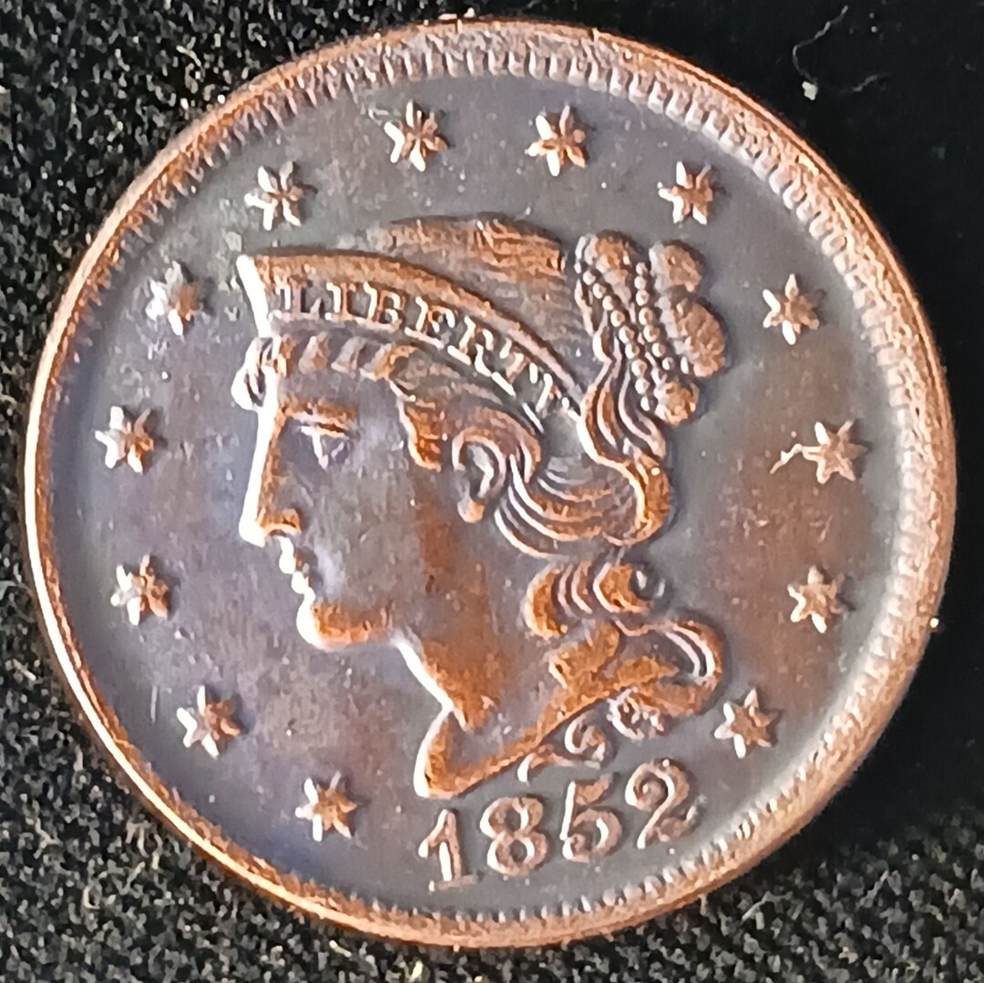 1852 LARGE CENT Tribute Reproduction Restrike - Etsy
