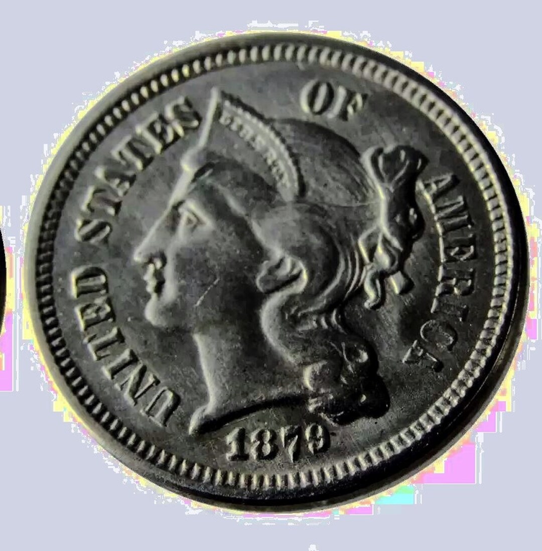 1879 Proof-like Restrike Reproduction Tribute Three Cent Nickel - Etsy