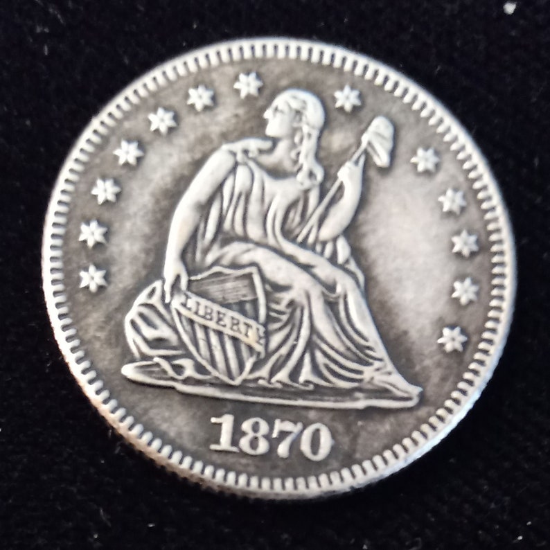 1870 CC Liberty Seated Quarter Tribute Token Restrike - Etsy