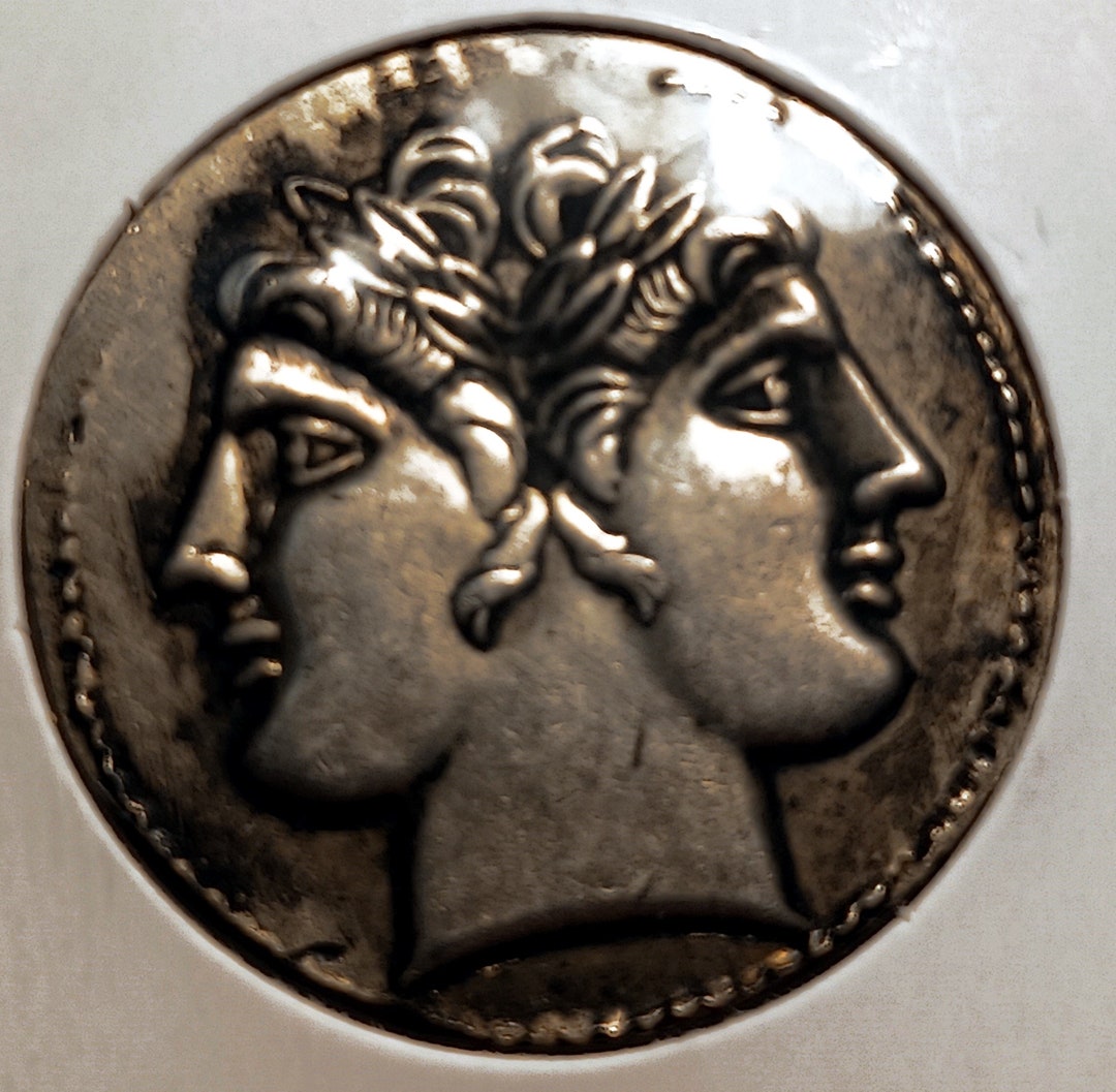 ROMAN JANUS Double Drachm Quarter Sized Reproduction Restrike - Etsy