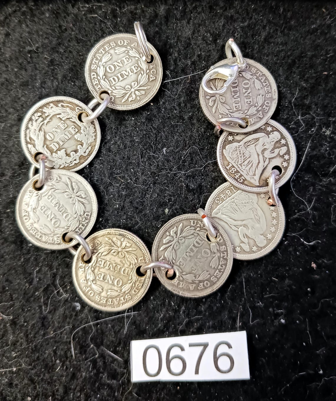 0676 Antique Reproduction Dime Fantasy Bracelet - Etsy