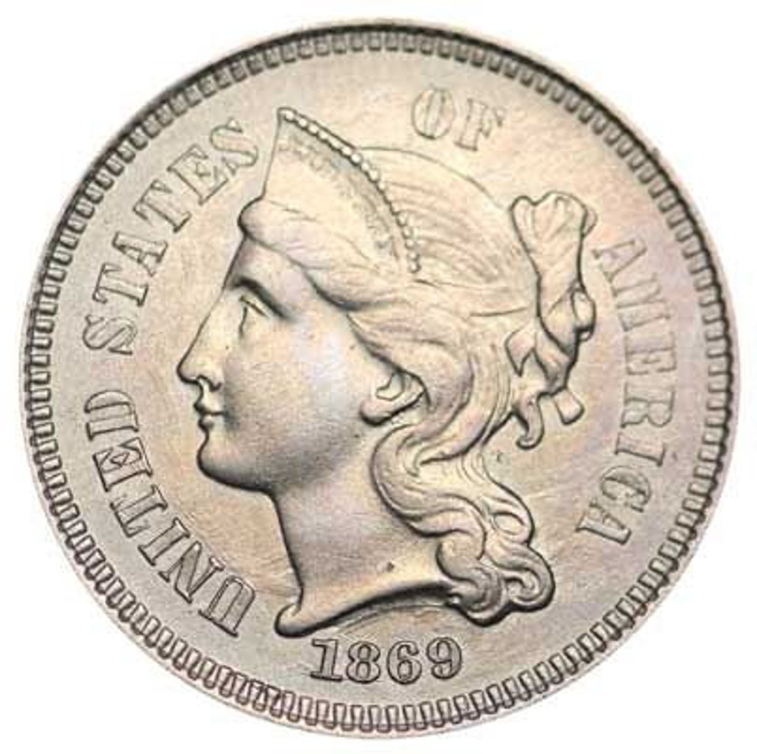 1869 Restrike Reproduction Tribute Three Cent Nickel Piece - Etsy