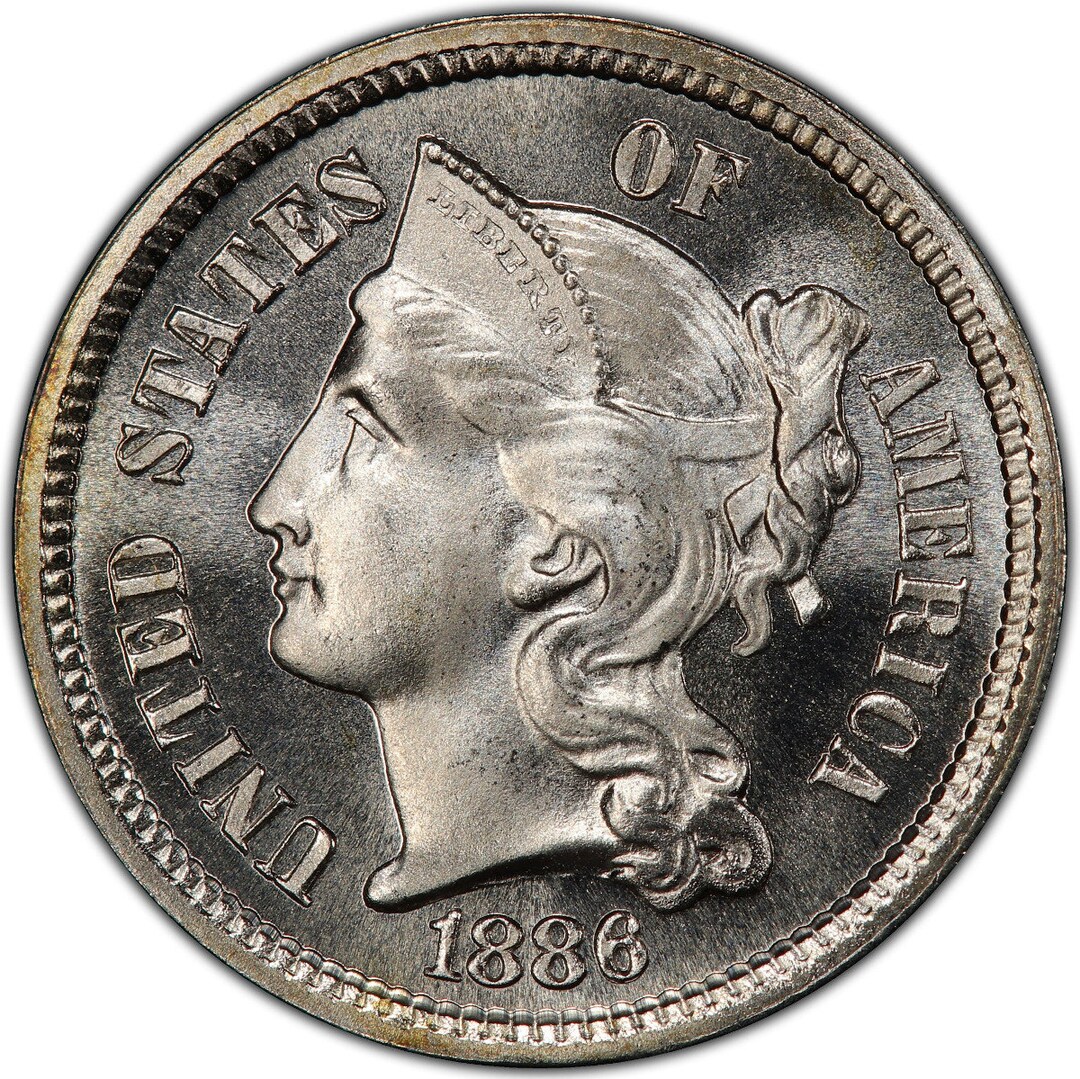 1886 Proof-like Restrike Reproduction Tribute Three Cent Nickel - Etsy