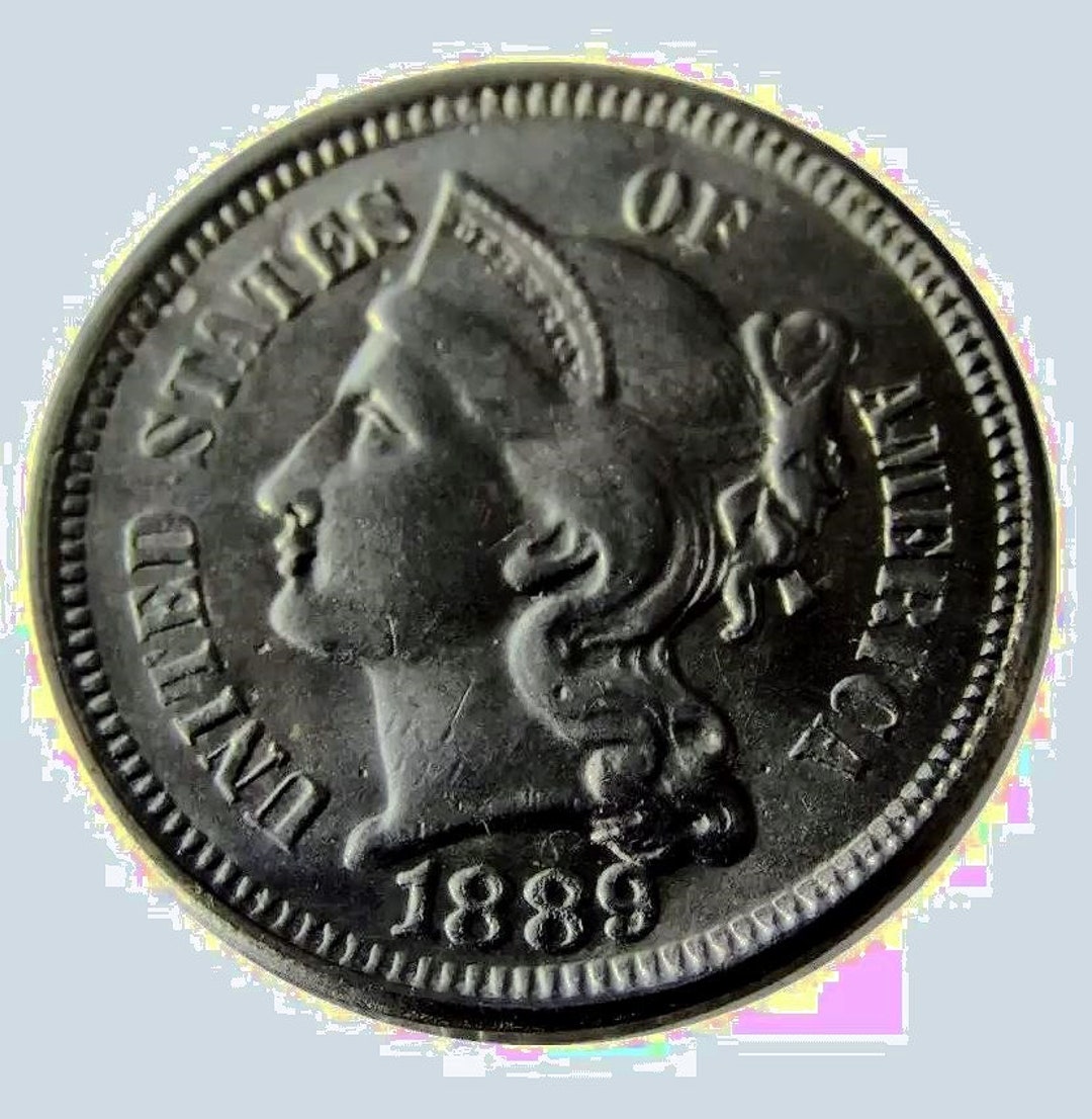 1889 Proof-like Restrike Reproduction Tribute Three Cent Nickel - Etsy