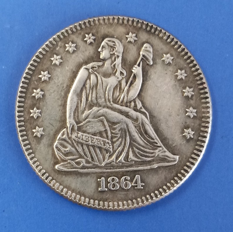 1864 S Liberty Seated Quarter Tribute Token Restrike - Etsy