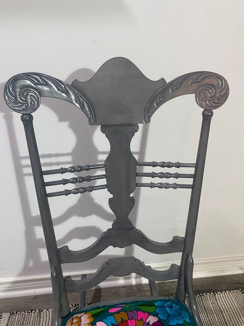Antique Mexican Embroidered Rocking Chair - Etsy