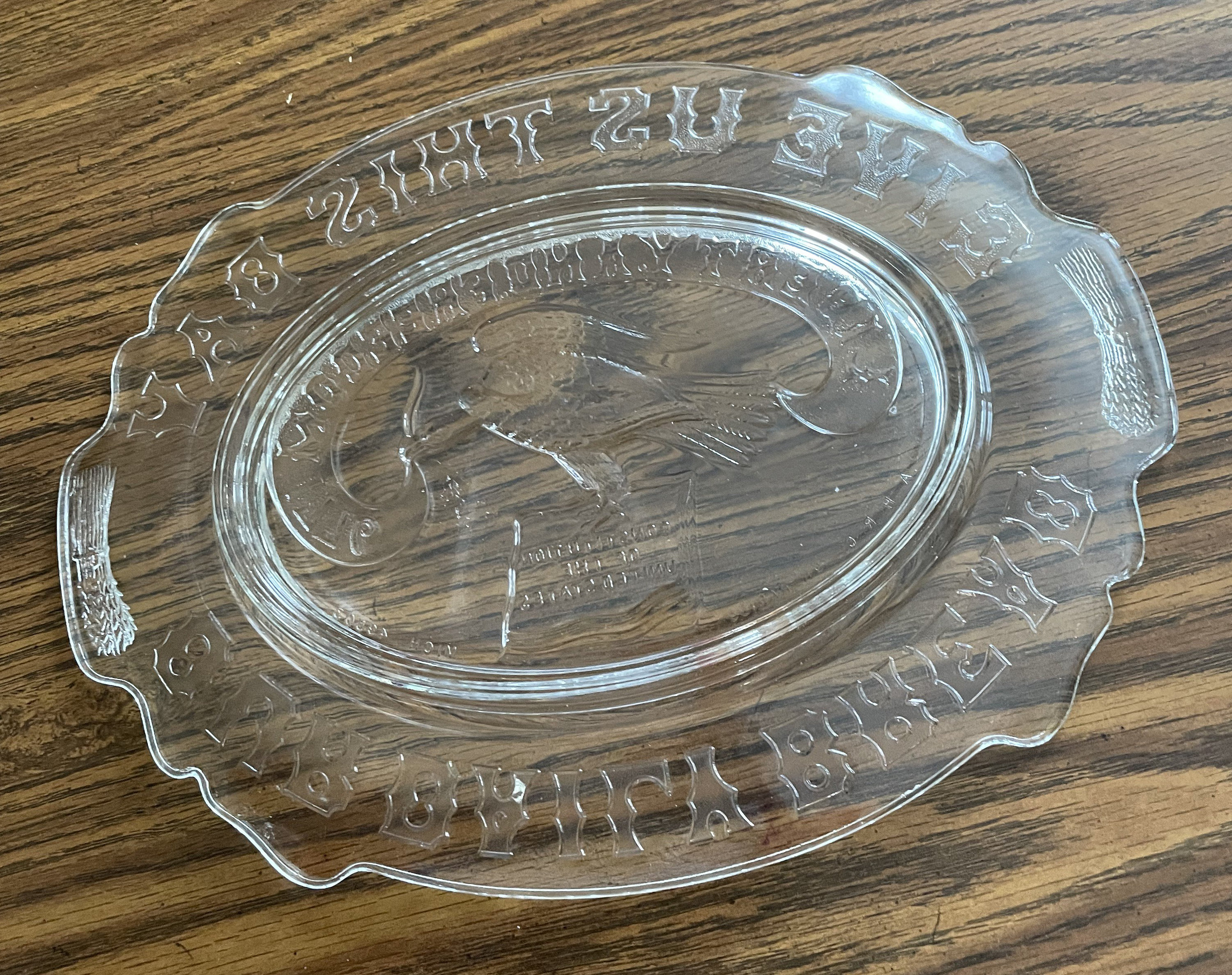 Bicentennial Commemorative Glass Plate Eagle and Constitution Made by ...