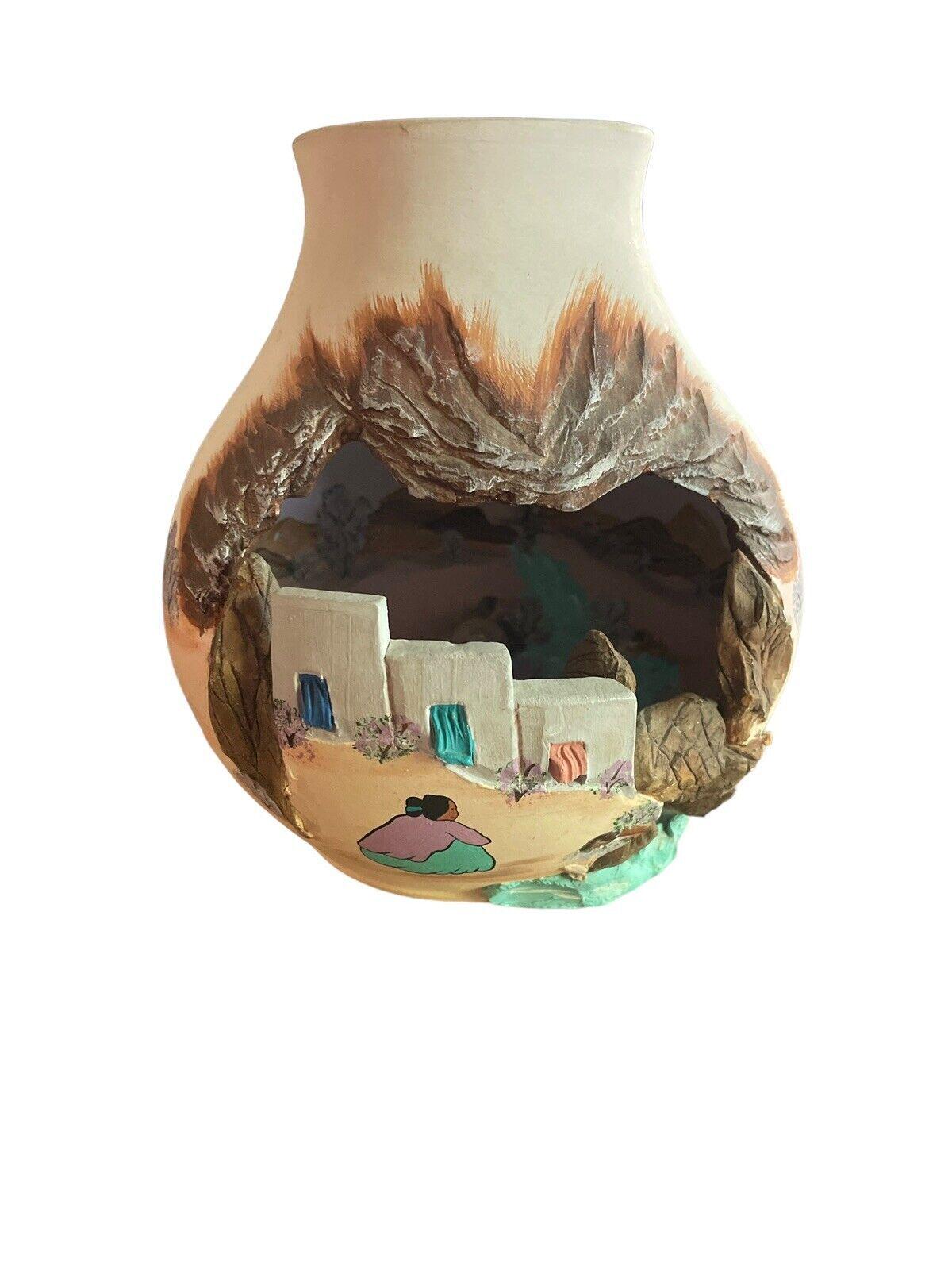 Desert North Pottery Vase Southwest Numbered and Signed Lighted Art ...