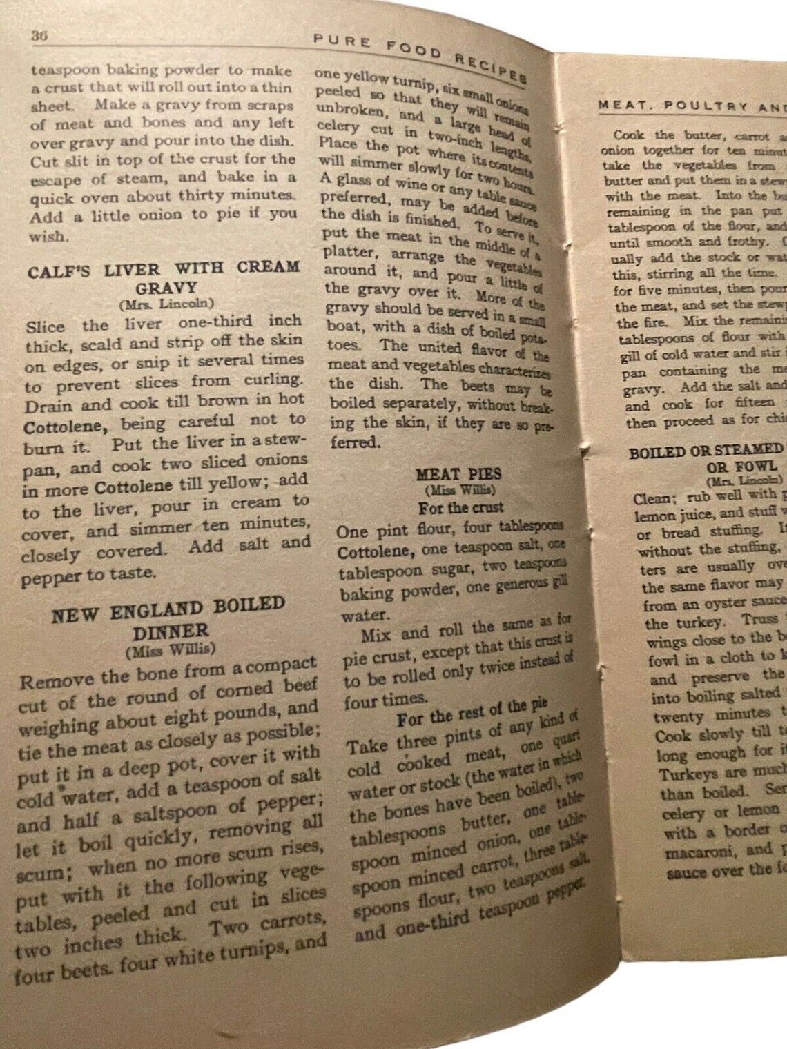Home Helps Cookbook Circa 1910 Cottolene Cottonseed Oil - Etsy