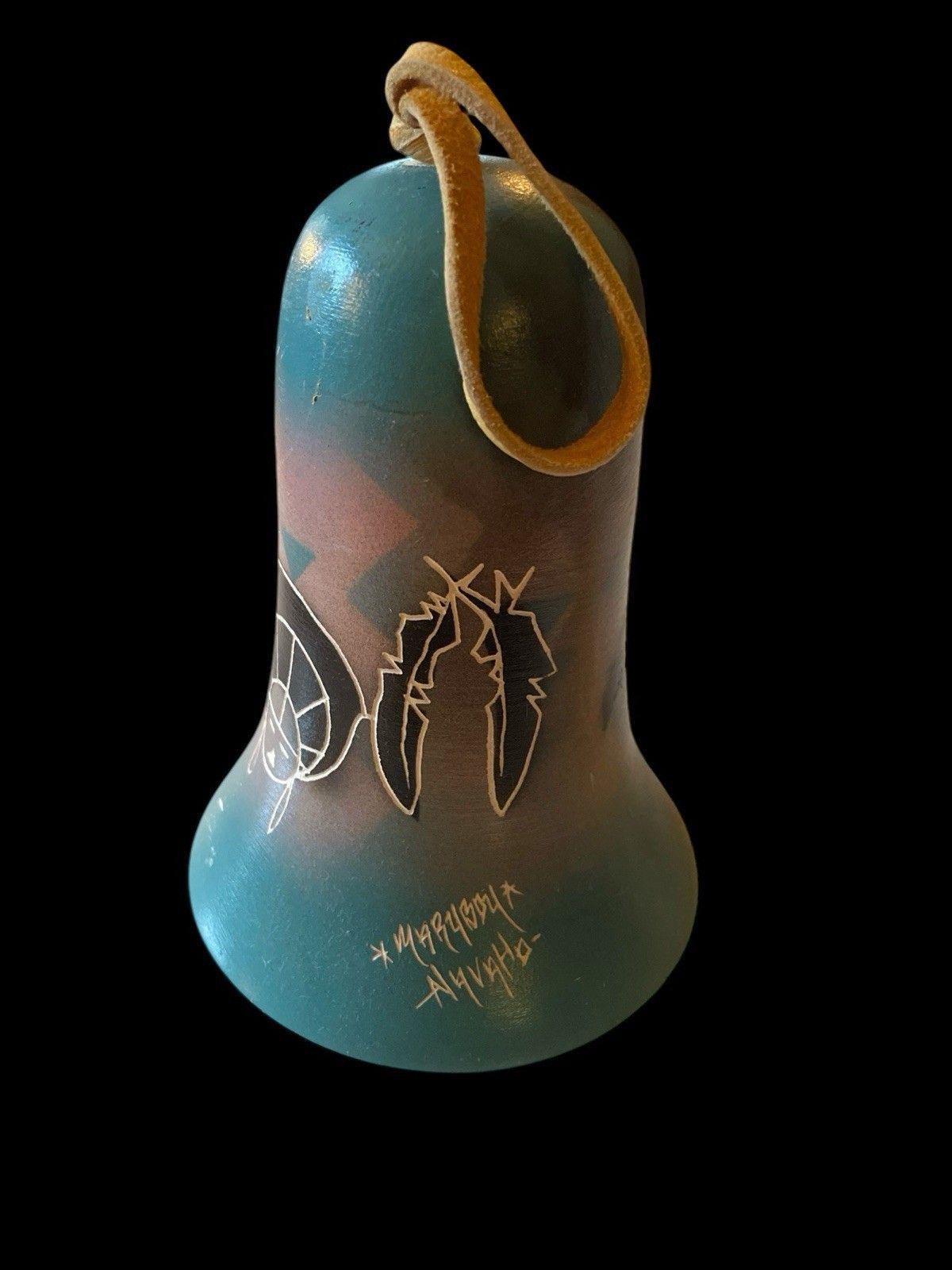 Navajo Pottery Wind Bell Native American Etched Hand Painted Tribal ...