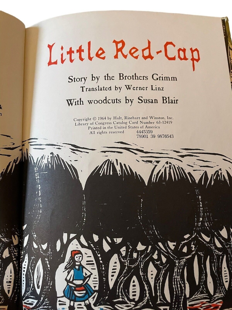 Little Red Cap Story by Brothers Grimm 1964 HC With Woodcut ...