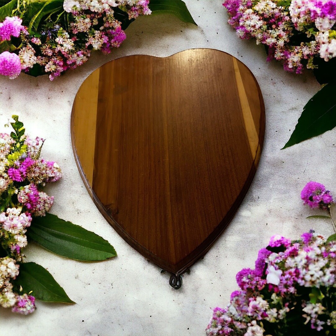 Pilliod Cedar Heart Shaped Jewelry Box Vintage Trinket Box Red Lined W ...
