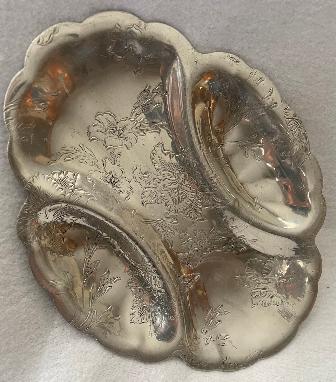 Forman Family Floral Embossed Aluminum Serving Tray - Etsy