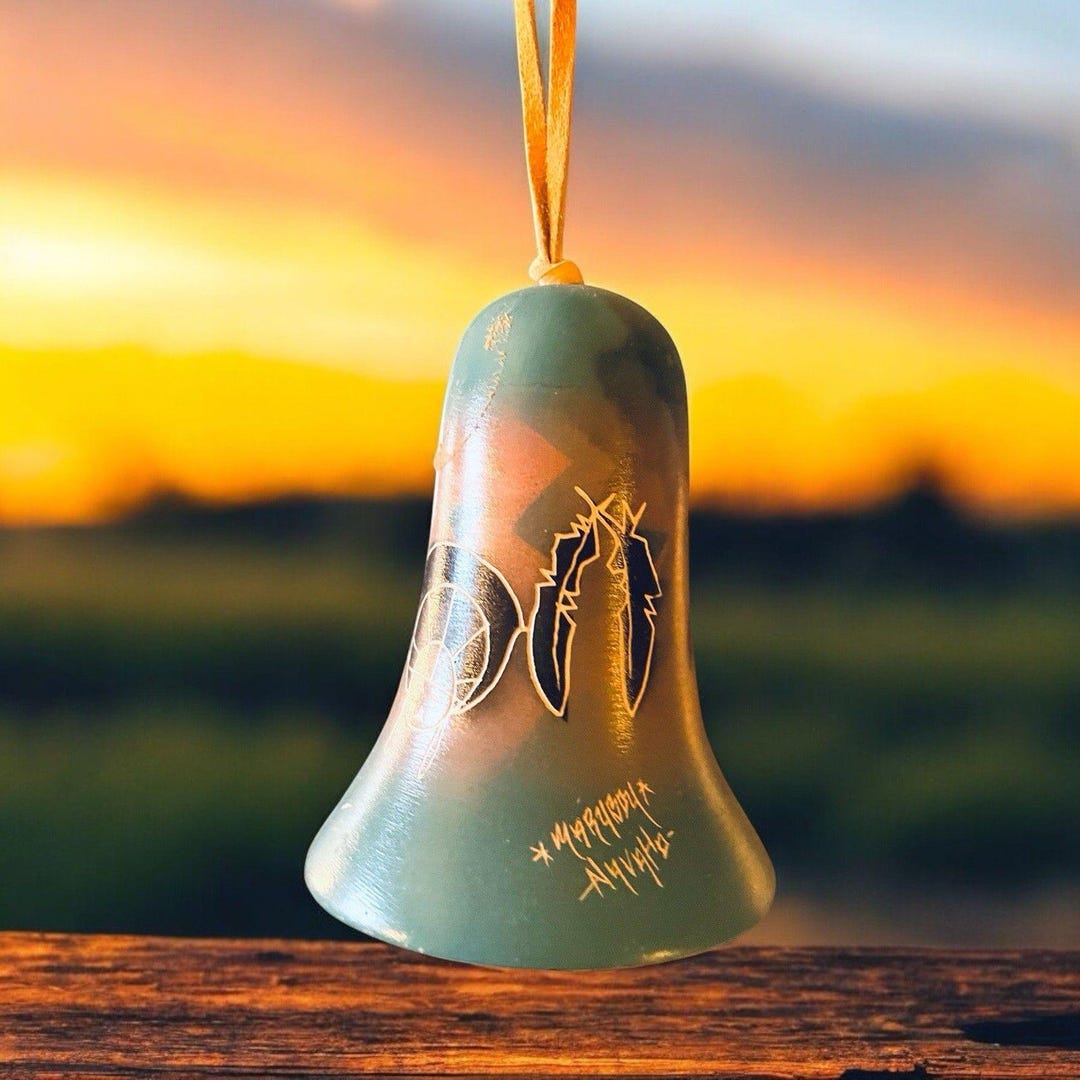 Navajo Pottery Wind Bell Native American Etched Hand Painted Tribal ...