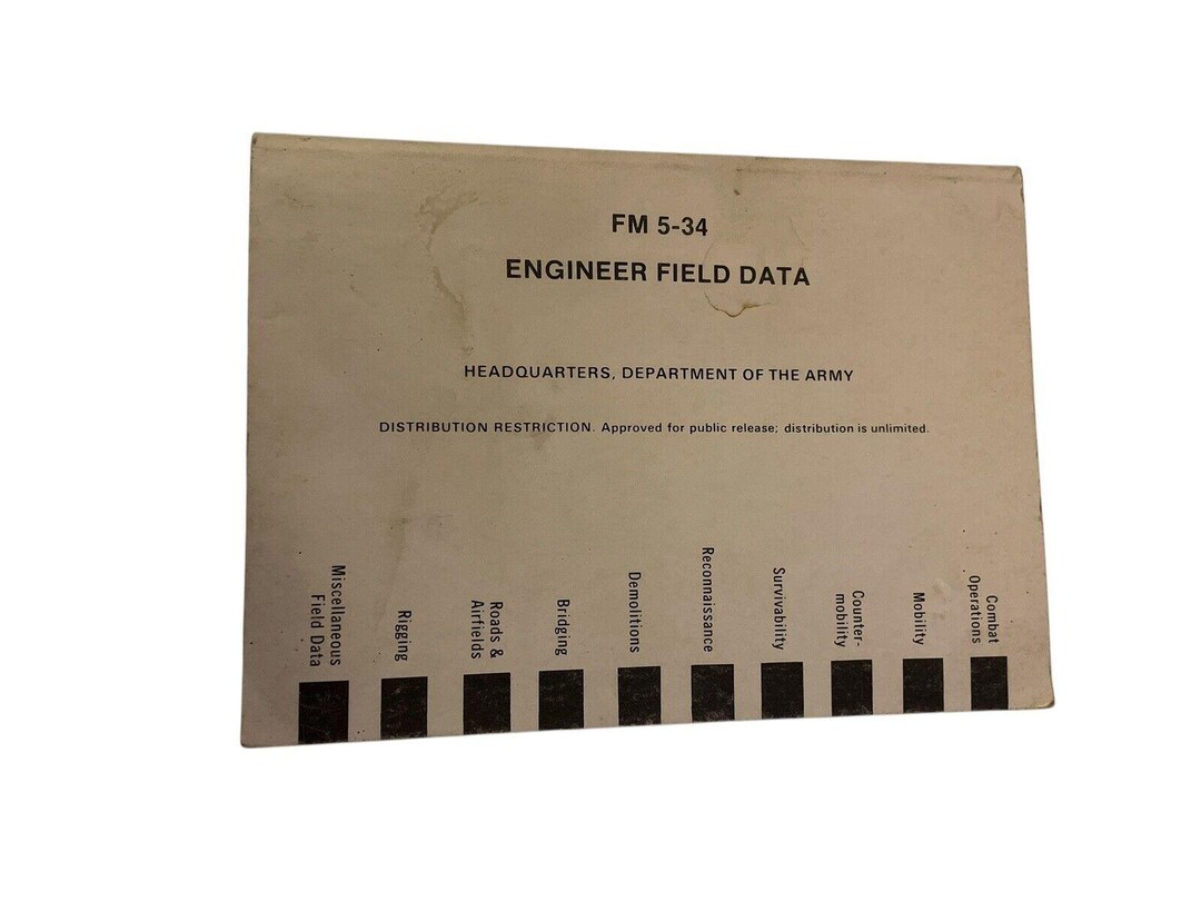 VTG FM5-34 Engineer Field Data Book Headquarters Department of the Army ...