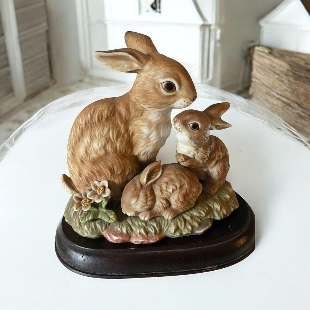 Vintage Homco Masterpiece "bunny Blessings" Porcelain Figurine, 1990 ...