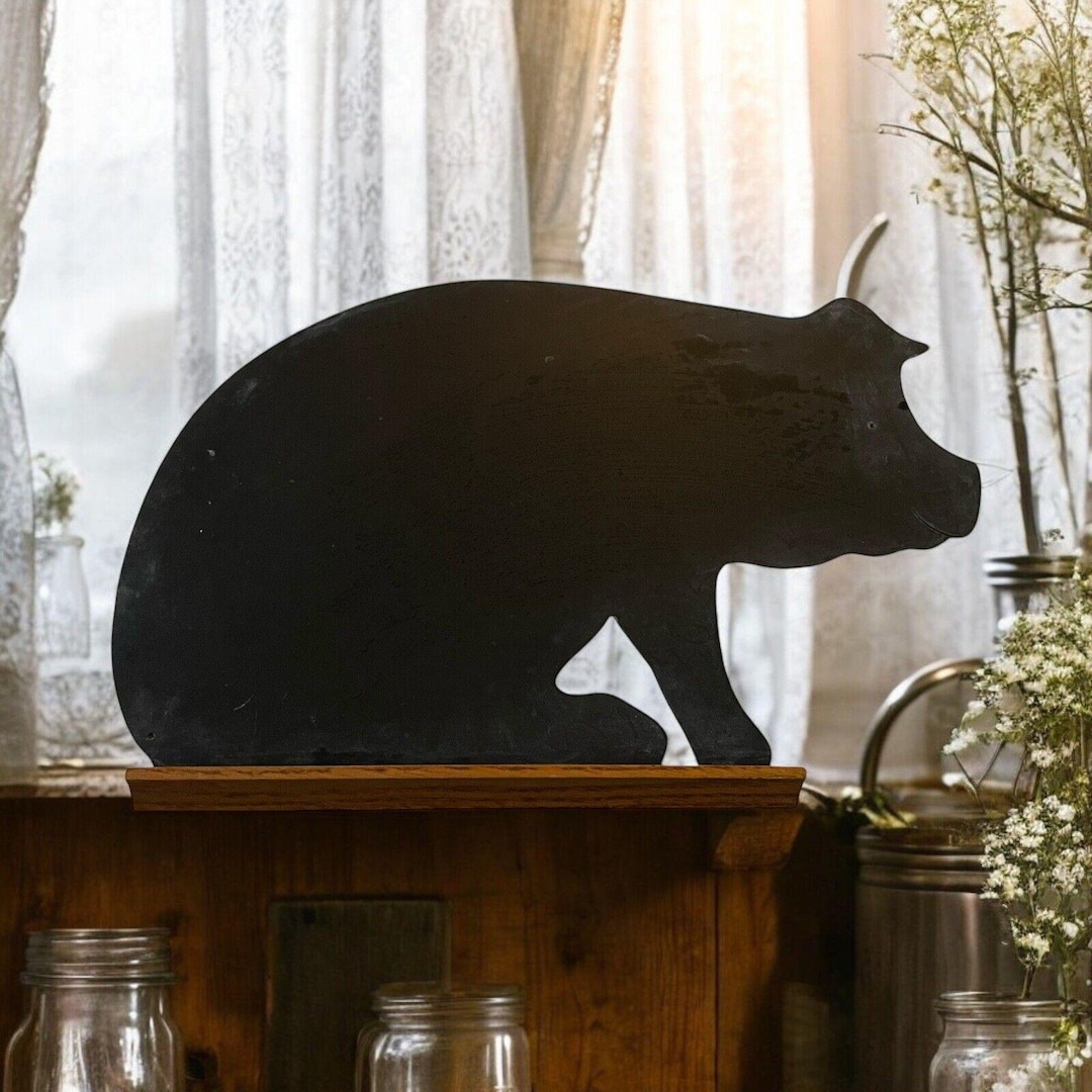 Pig Chalkboard: Rustic Farmhouse Kitchen Memo Board - Etsy