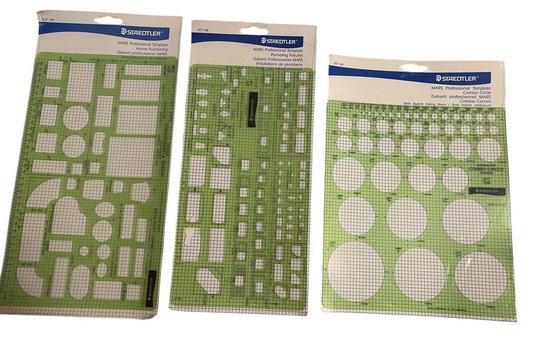 Staedtler MARS Professional Templates Lot of 3 VTG Sealed New 1998 - Etsy