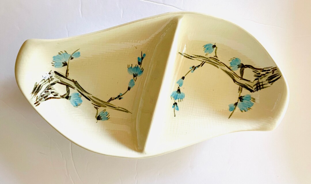 Redwing Pottery Divided Serving Dish in Driftwood Pattern - Etsy