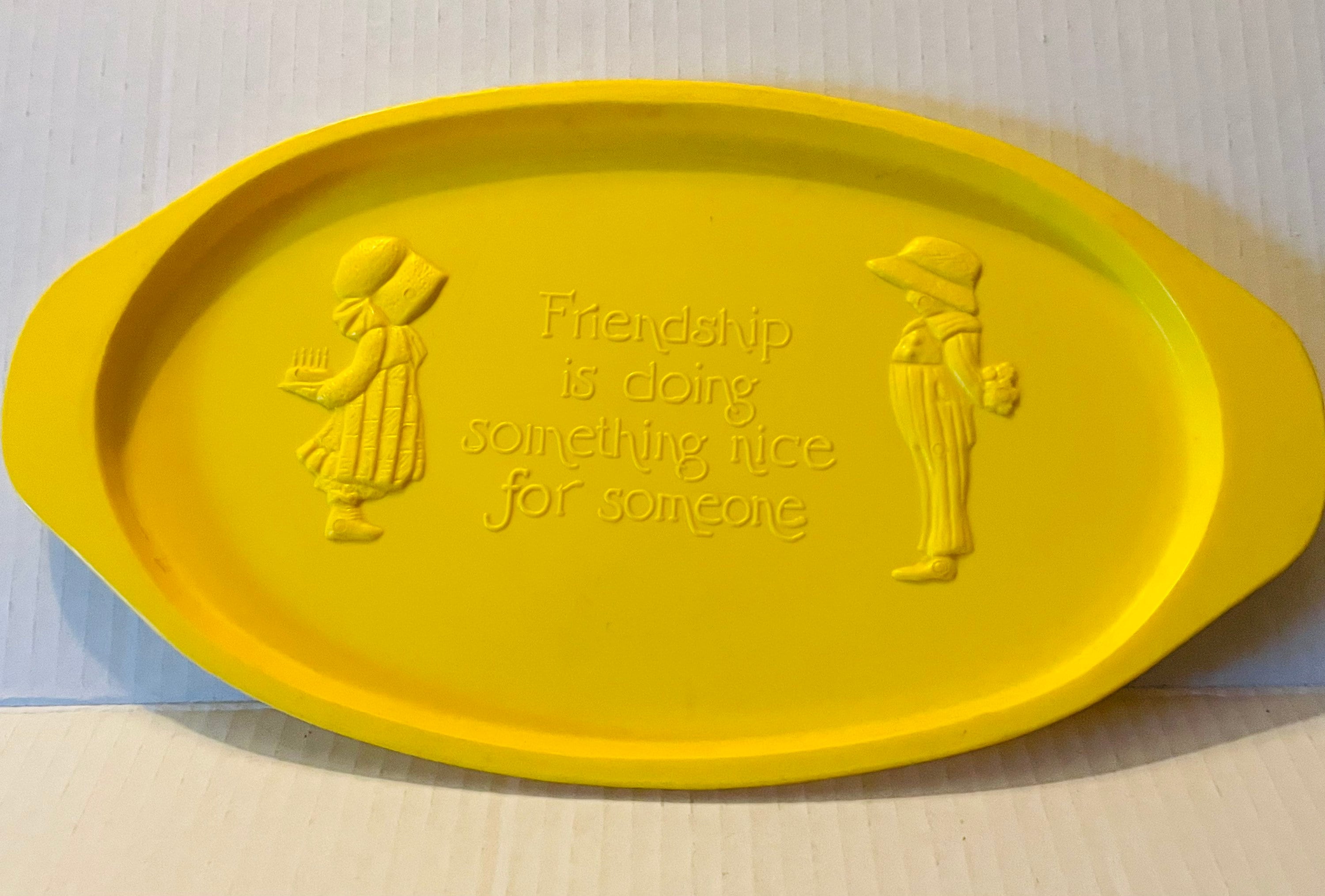 Vintage Holly Hobby Yellow Plastic Tray friendship is Doing - Etsy
