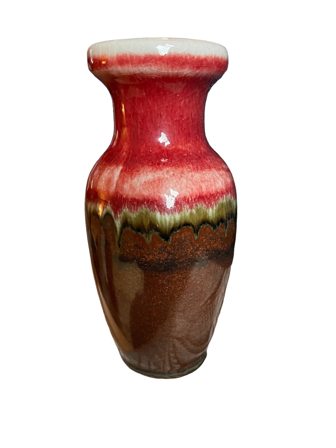 VTG Hosley TM Potteries Drip Glaze Small Vase 6” - Etsy