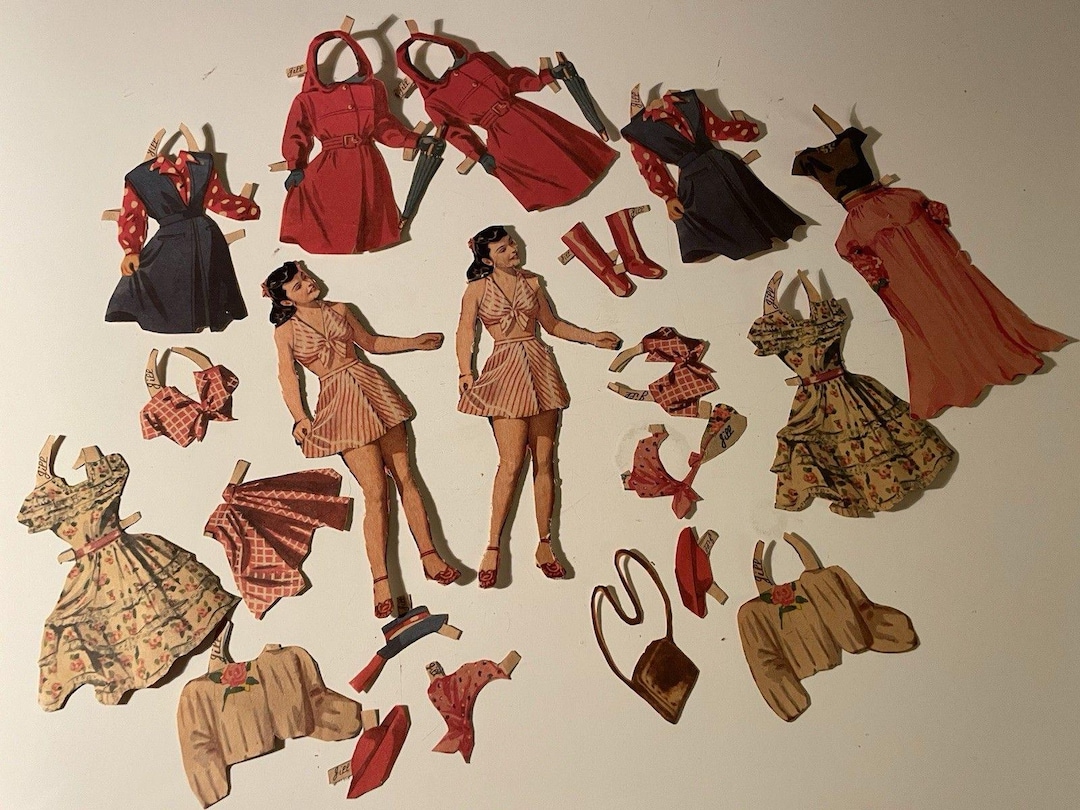 Female Paper Dolls 1950s Era 23 Piece Vintage JILL - Etsy