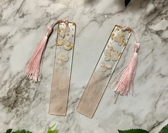 Pink and Gold Fully Customisable Bookmark With Tassel Personalised ...