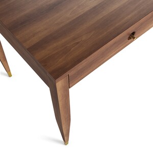 Mid Century Walnut Office Desk With Two Solid Walnut Drawers - Etsy