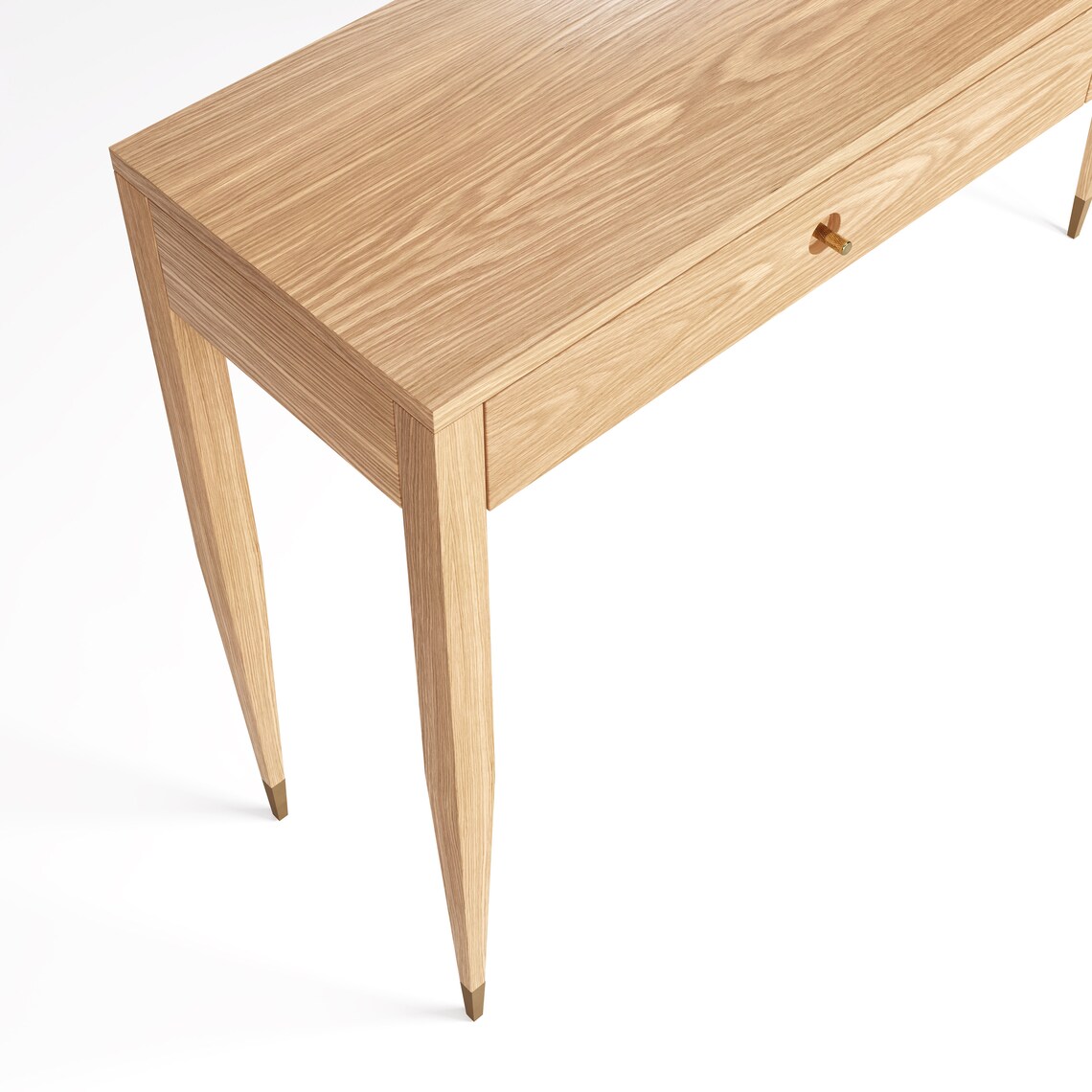 Oak Console Table With Two Drawers and Four Legs, Hallway Table ...