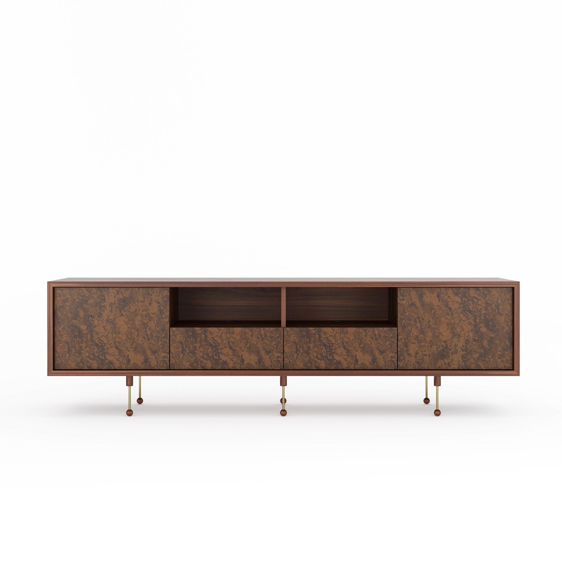 Walnut Burl Media Console, Mid-century Modern Sideboard - Etsy