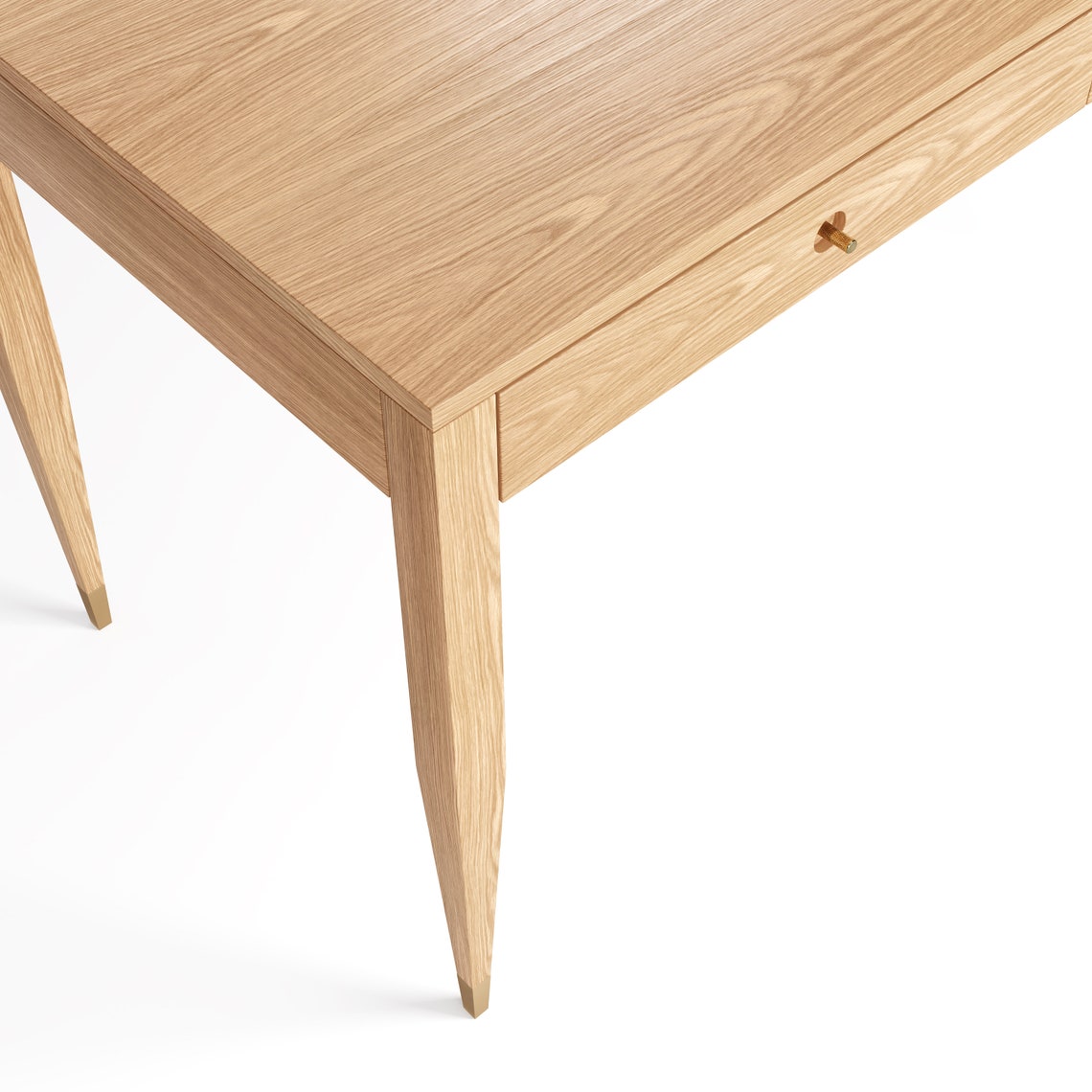 Mid Century Oak Office Desk With Two Solid Oak Drawers, Study Desk ...