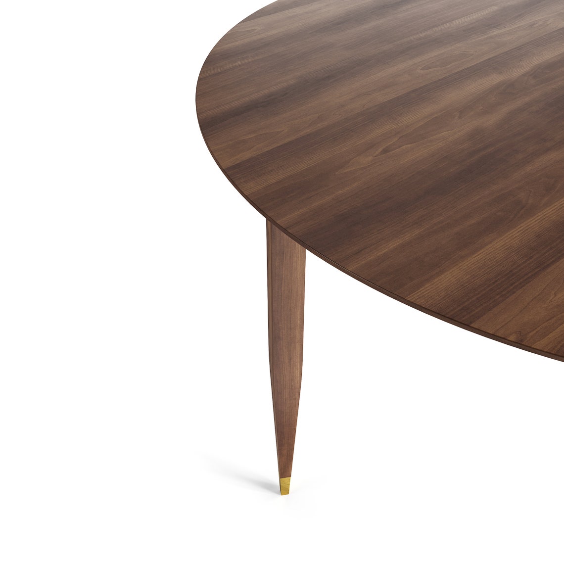 Round Dining Table, Solid Walnut Wood Table, Kitchen Table, Mid Century ...