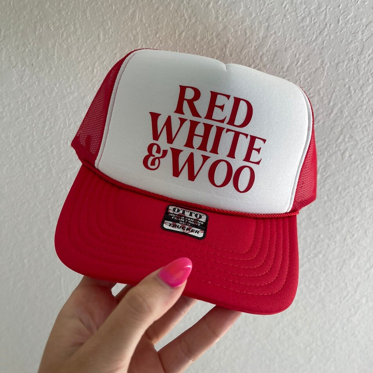 Red White & Woo Arkansas Razorback Trucker Hat - Etsy